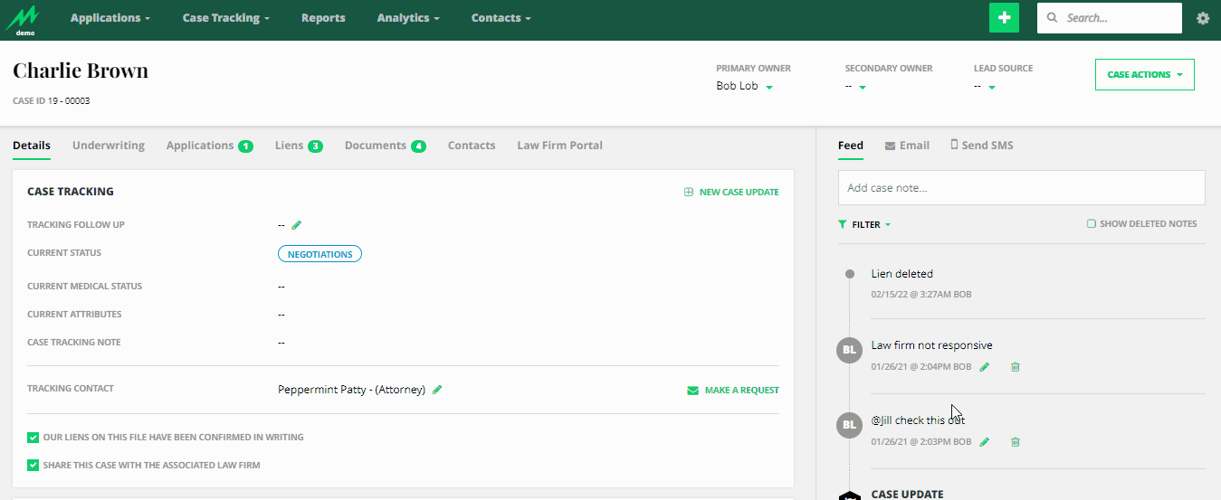 Navigating Case Profile – Funder Software